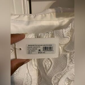 Milly | Dresses | Milly White Guipure Lace Offshoulder Mini Dress ...